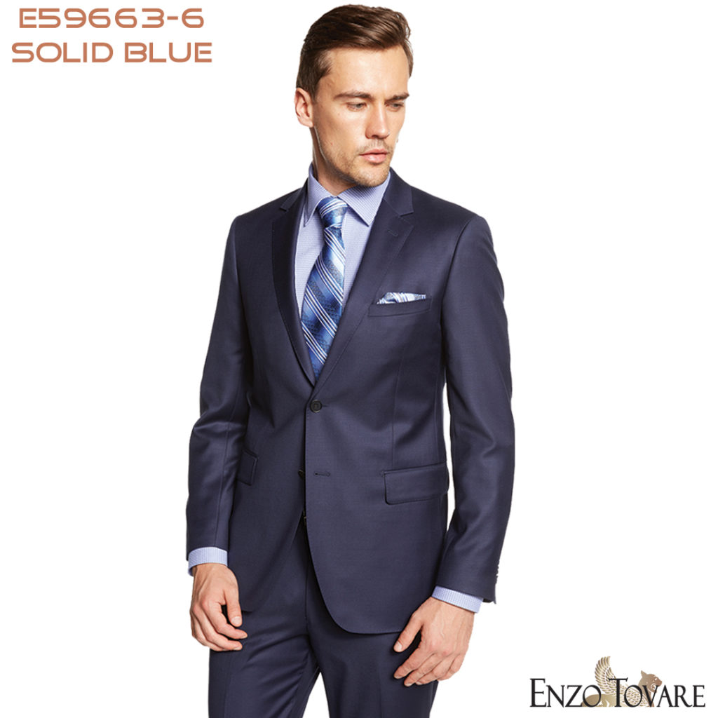 ENZO 150's Super Wool 2-Button Suits in 6 Solid Fabrics Colors