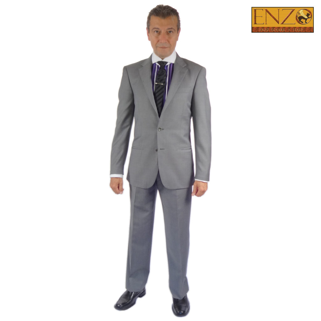 ENZO 150's Super Wool 2-Button Suits in 6 Solid Fabrics Colors